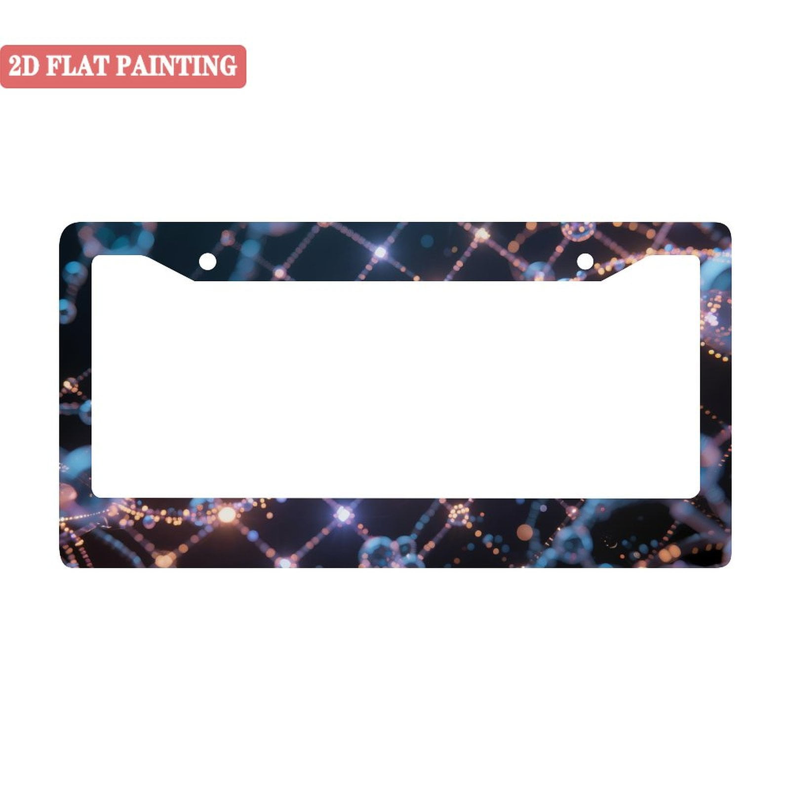 1Pack License Plate Frames with Glowing Molecular Structure Pattern ...