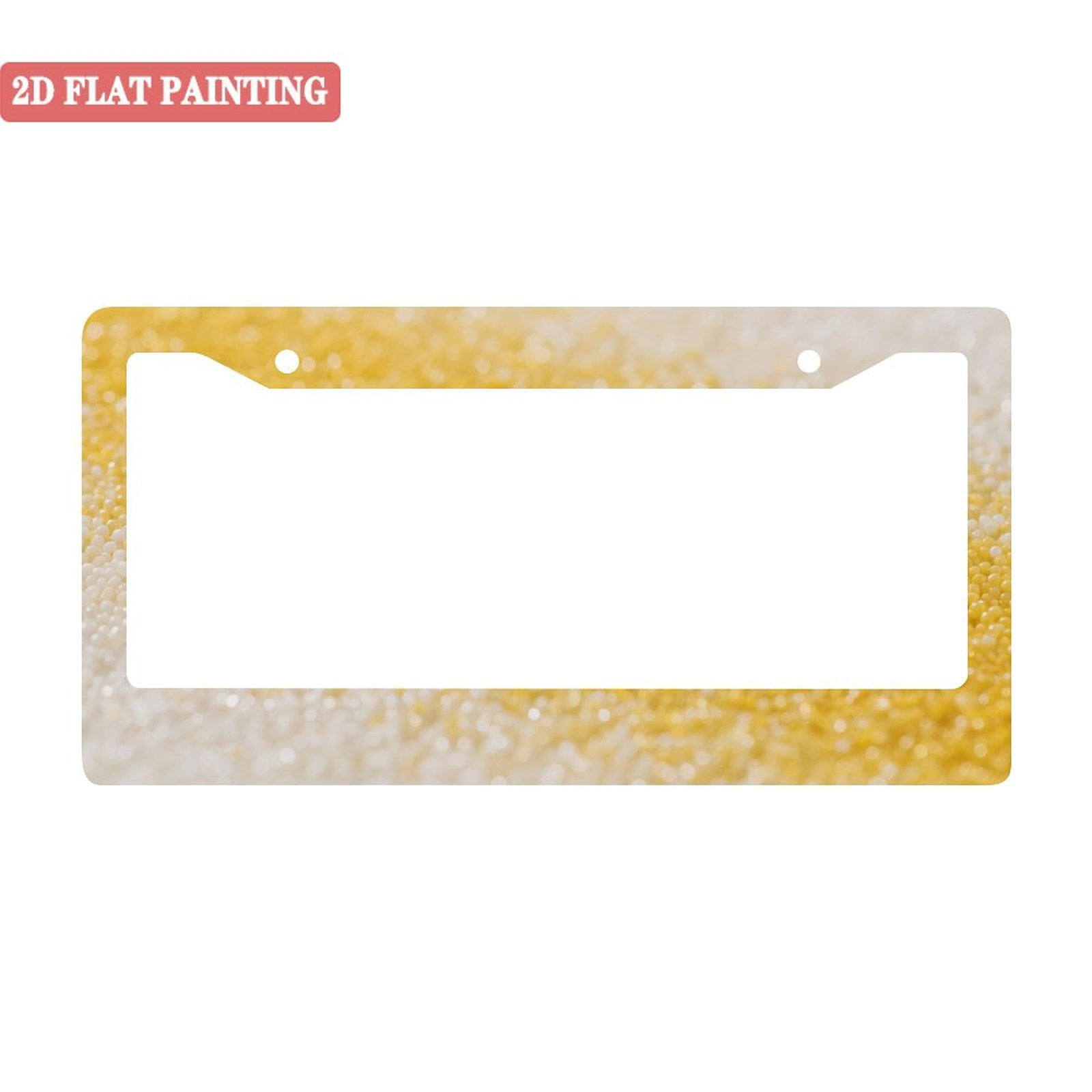1Pack License Plate Frames with Golden Glitter Sparkle Pattern Includes ...