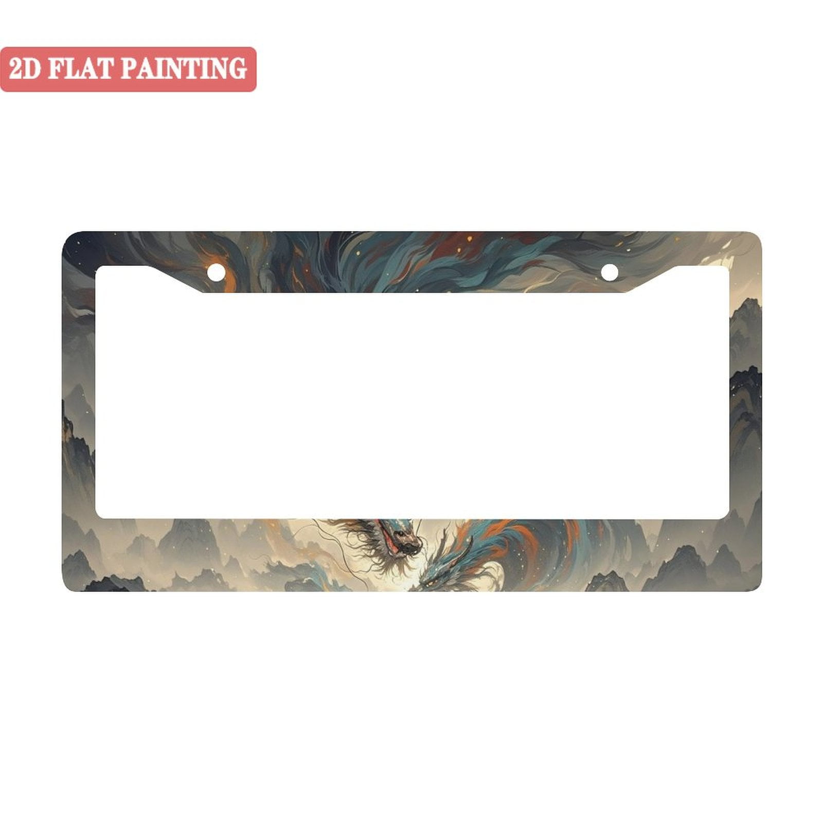 1Pack License Plate Frames with Mountain Landscape Pattern Includes ...