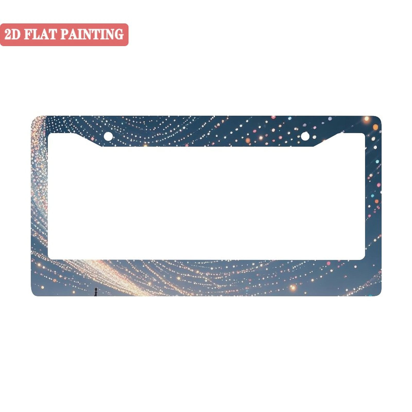 1Pack License Plate Frames with Night Sky with Fireworks Pattern ...