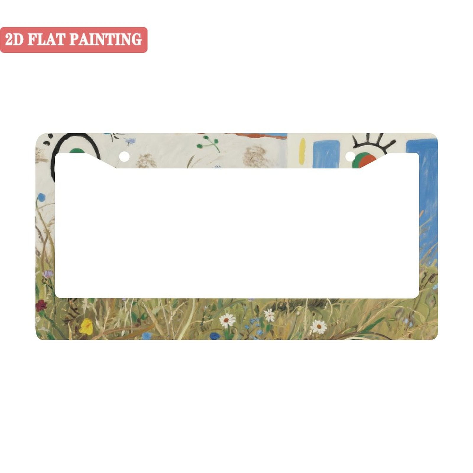 1Pack License Plate Frames with Oil Painting Style Abstract Art Pattern ...