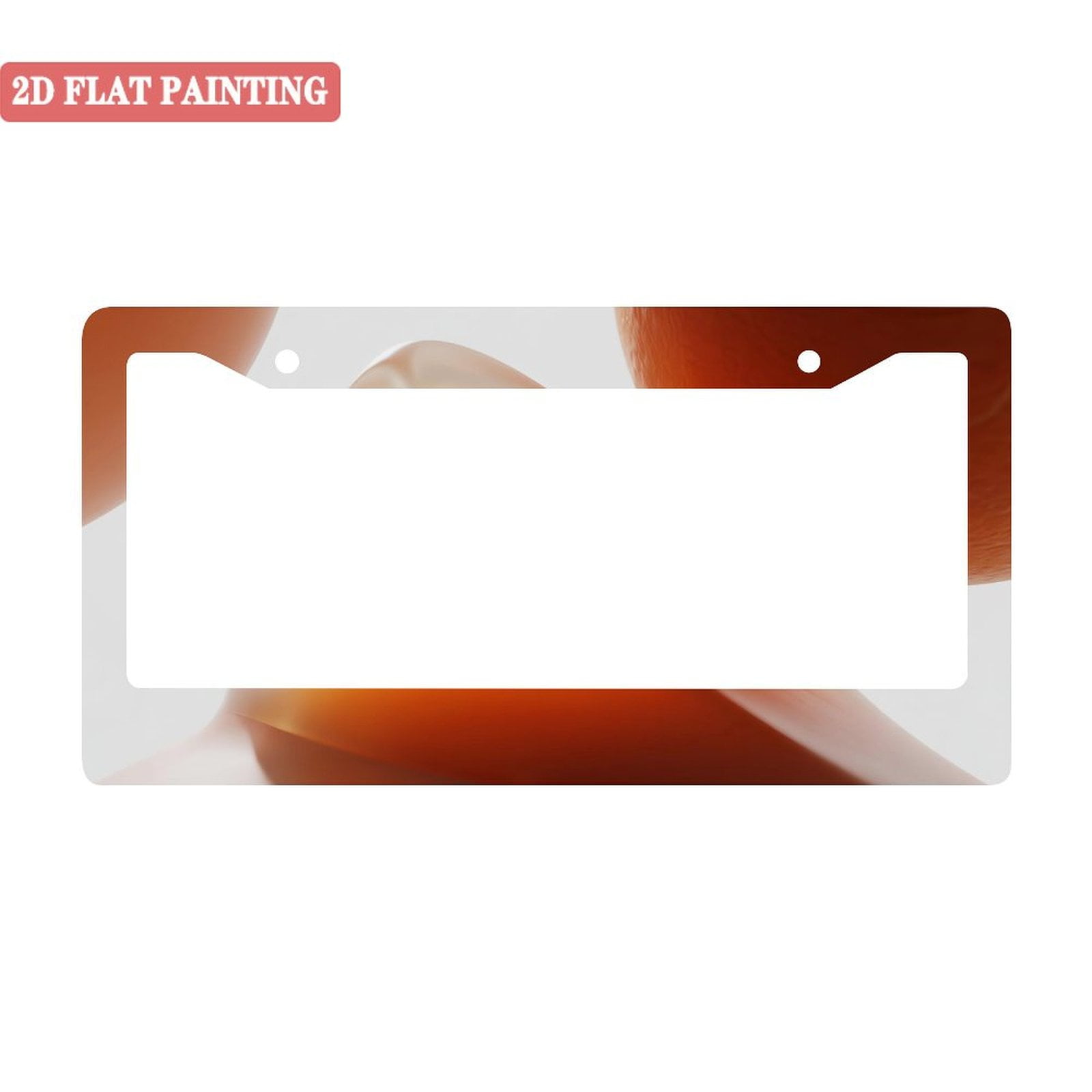 1Pack License Plate Frames with Orange Abstract Wave Pattern Includes ...