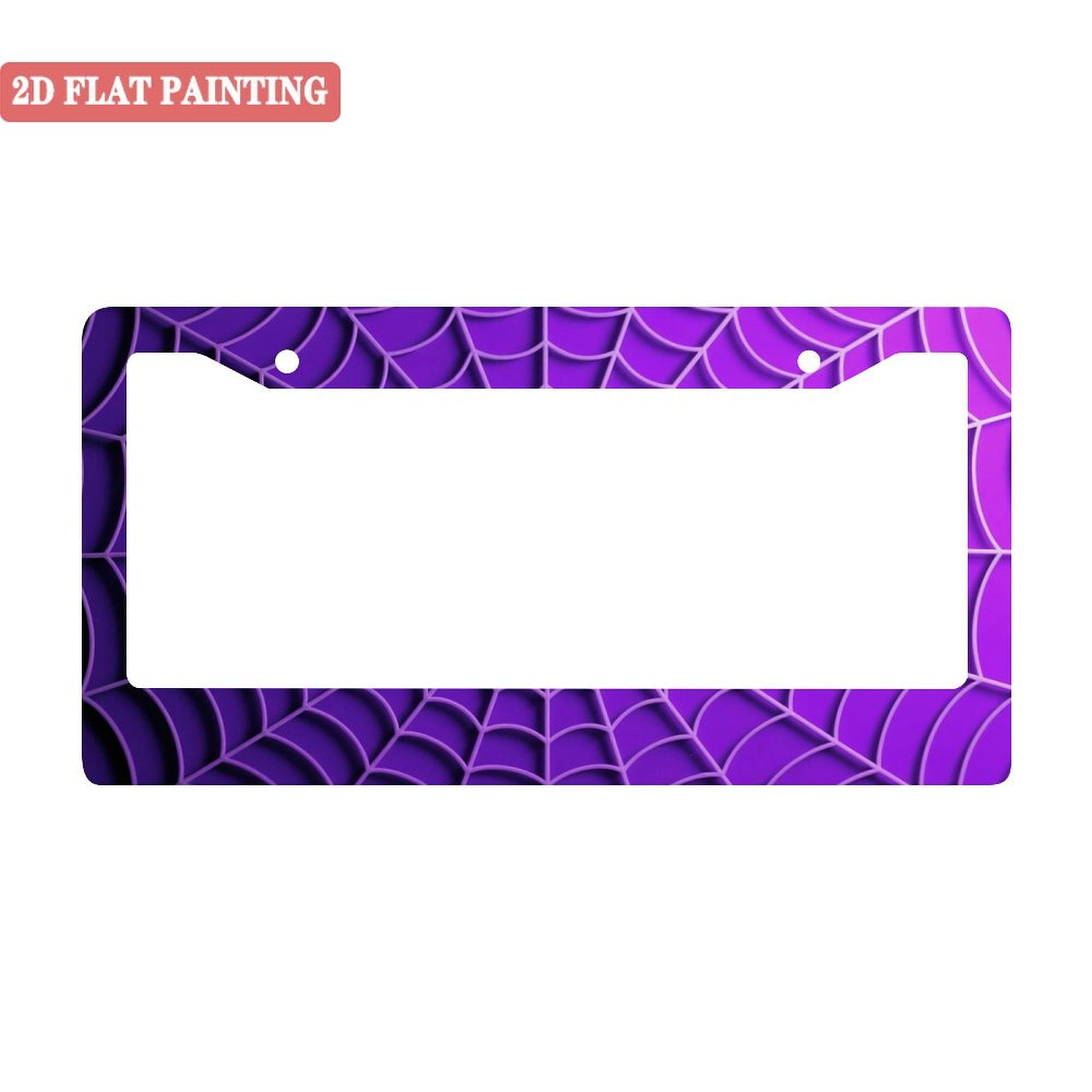 1Pack License Plate Frames with Purple Spider Web Pattern Design ...