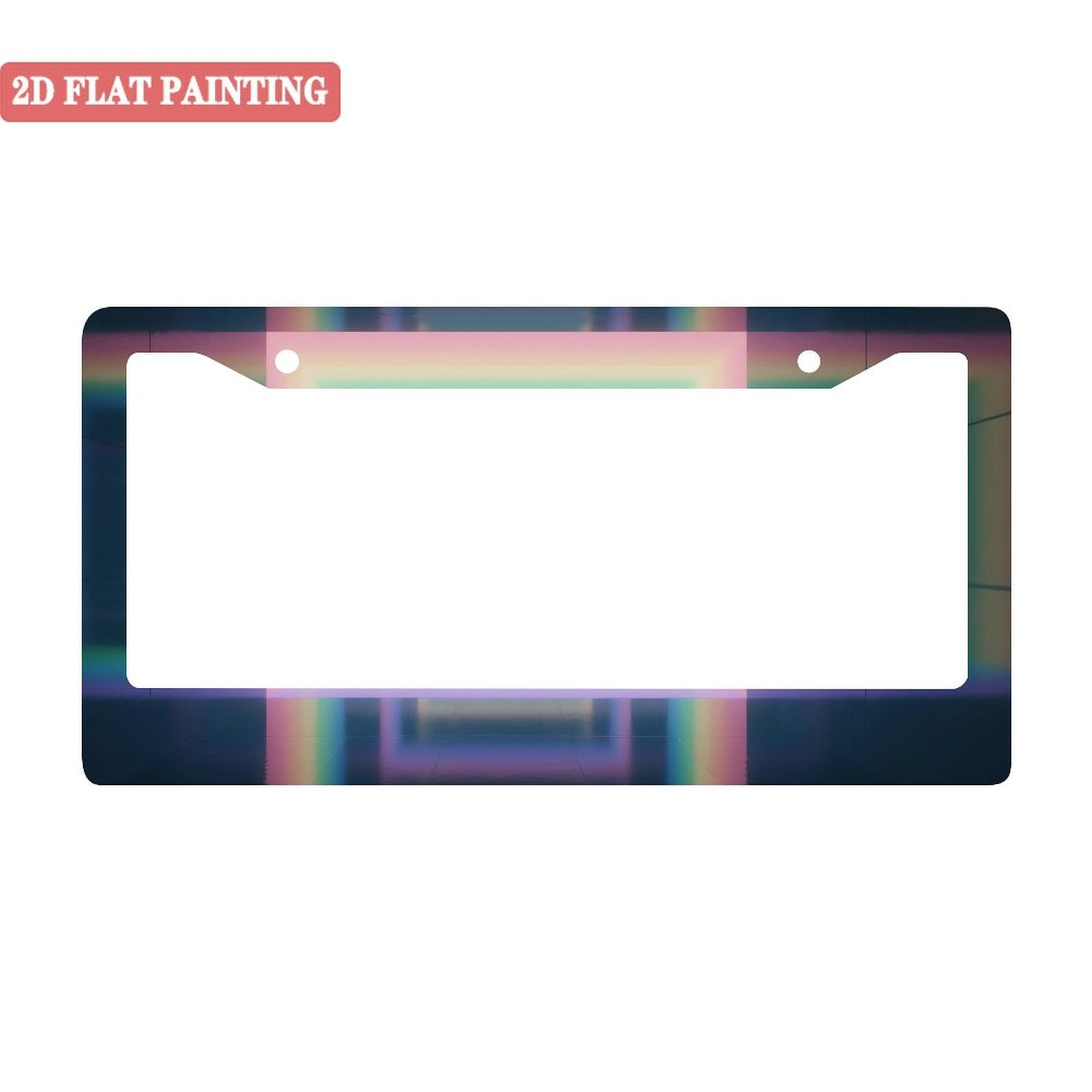 1Pack License Plate Frames with Rainbow Holographic Gradient Pattern ...