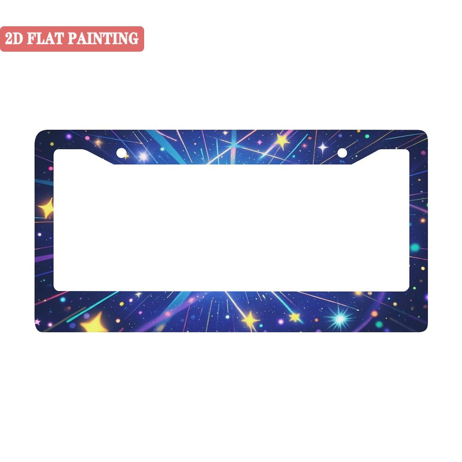 1Pack License Plate Frames with Vibrant Starburst Sky Pattern Design ...