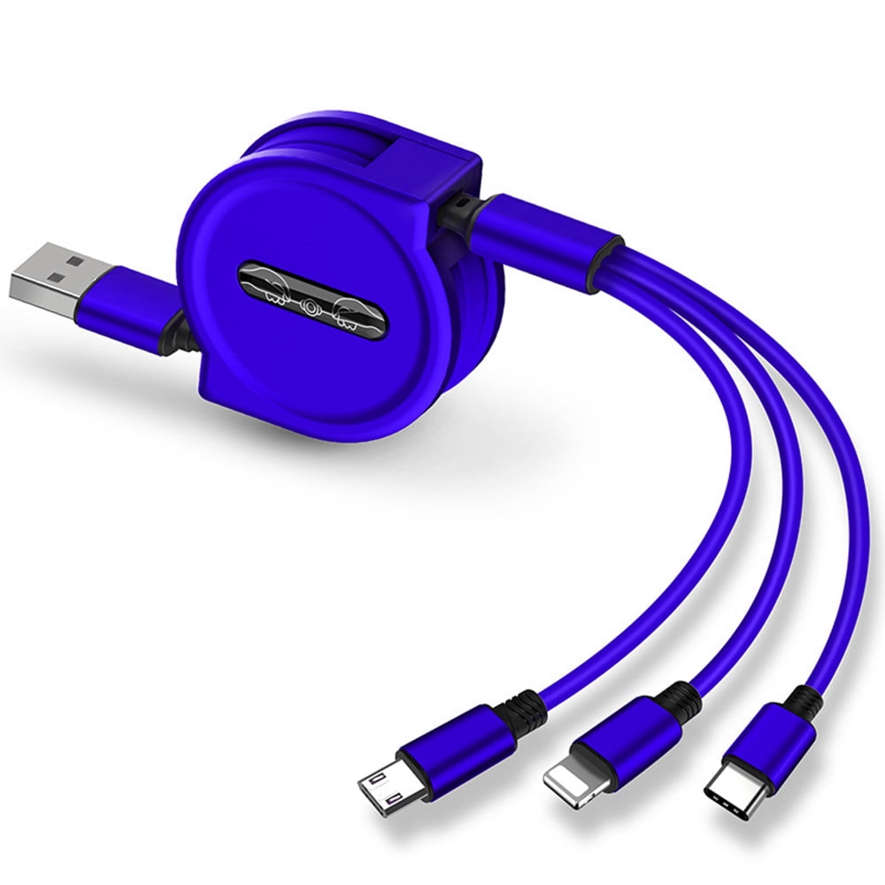 1pack Multi Usb Retractable Charging Cable Multi Charger Cable Nylon
