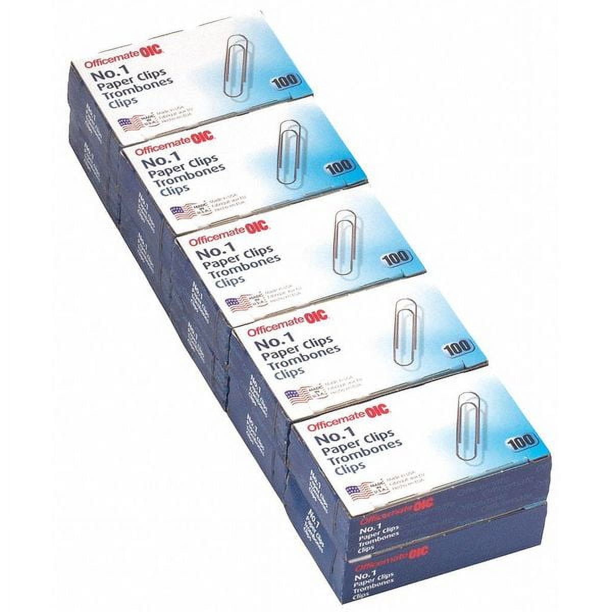 1Pack Officemate 99911 Paper Clips, No. 1, Silver, Steel, PK100 ...