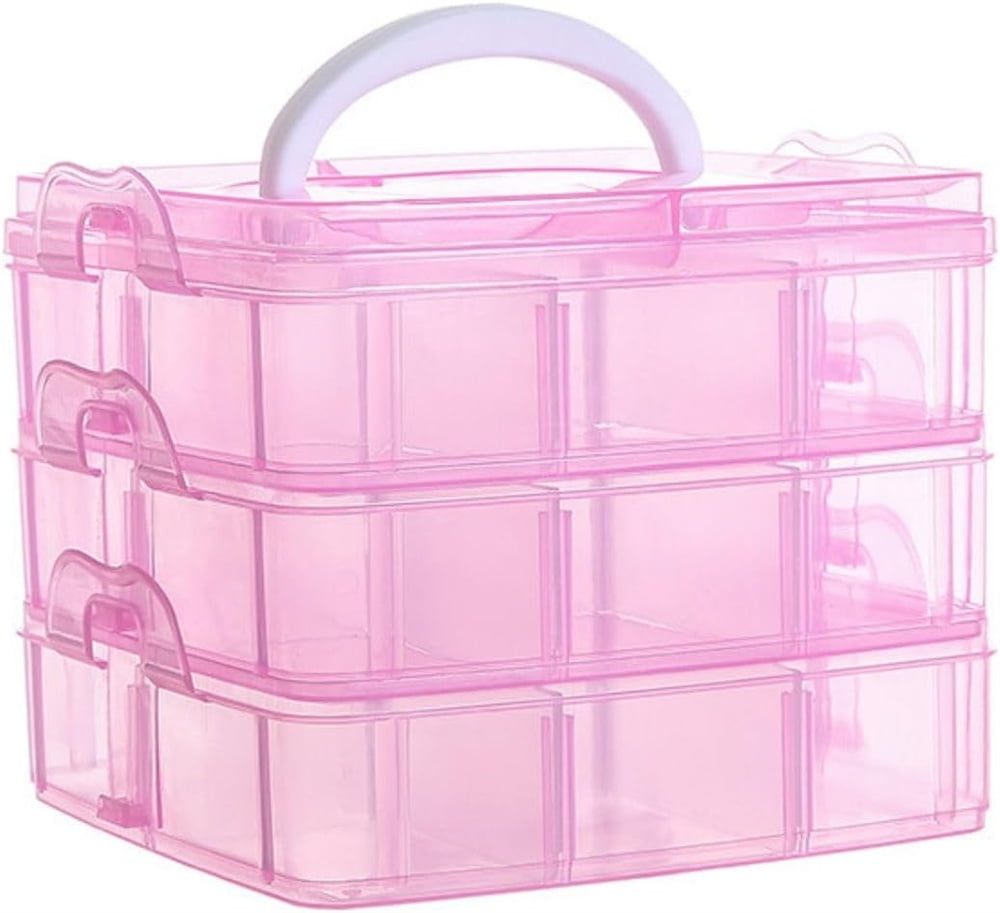 1Pack Plastic Bead Storage Box with 18 Compartments,Three-Layer ...