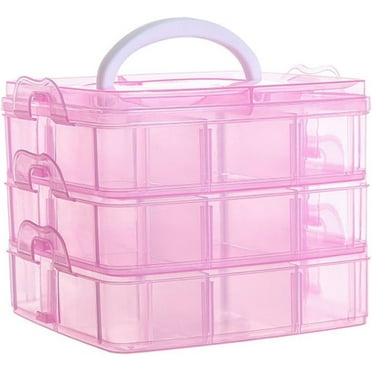 Casewin 3 Tier Transparent Plastic Stackable Storage Box - Adjustable ...