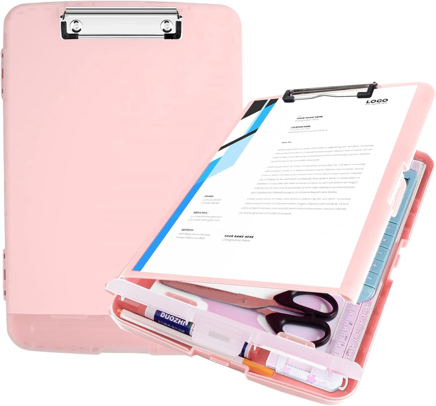 1Pack Plastic Clipboard with Storage,Clip Boards 8.5x11 Heavy Duty,High ...