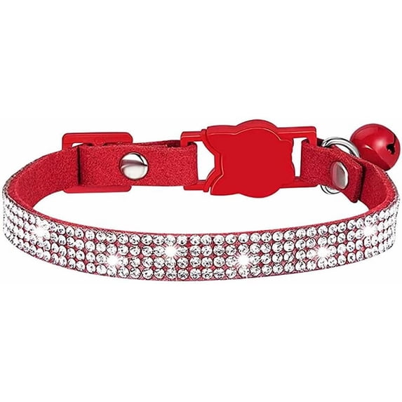 1Pack Rhinestones Dog Cat Collars with Bell Bling Pet Puppy Collars ...