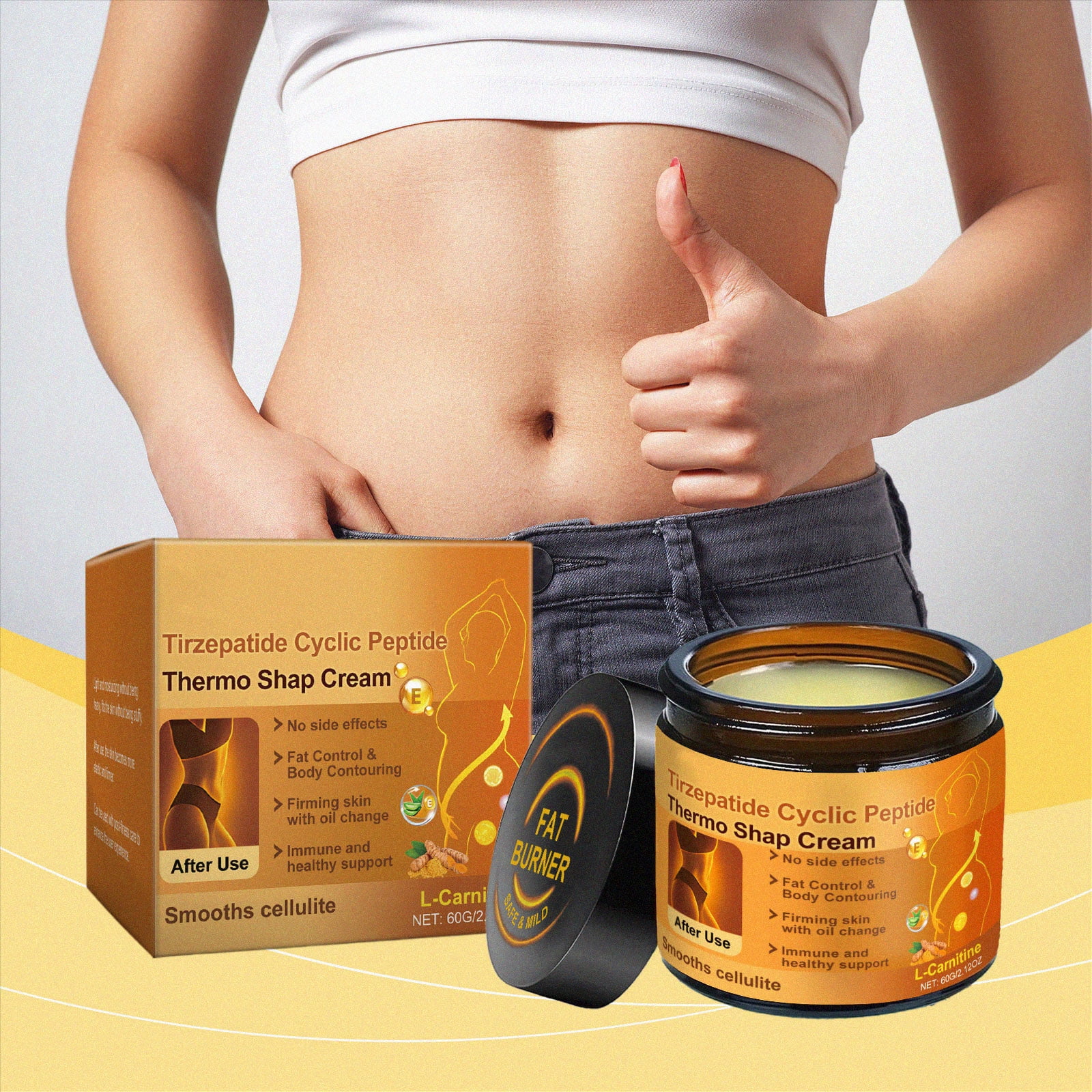 1Pack Skin Tightening & Cellulite Cream for Stomach, Thighs & Butt, Flat Belly Firming Cream ...