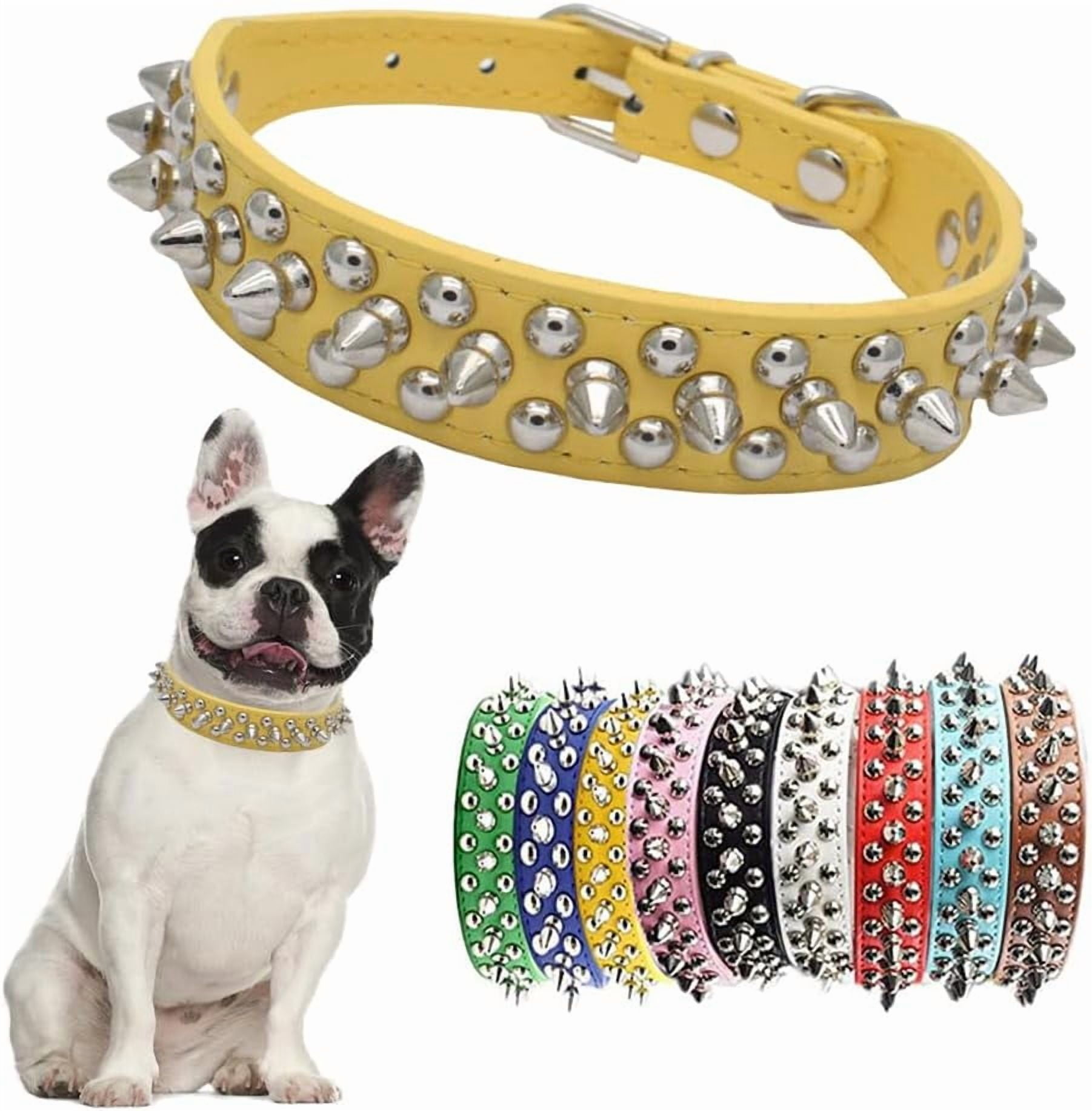 1Pack Spiked Dog Collar,Mushroom Rivet Spike Puppy Collars Girls Boys ...