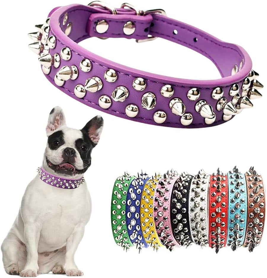 1Pack Spiked Dog Collar,Mushroom Rivet Spike Puppy Collars Girls Boys ...