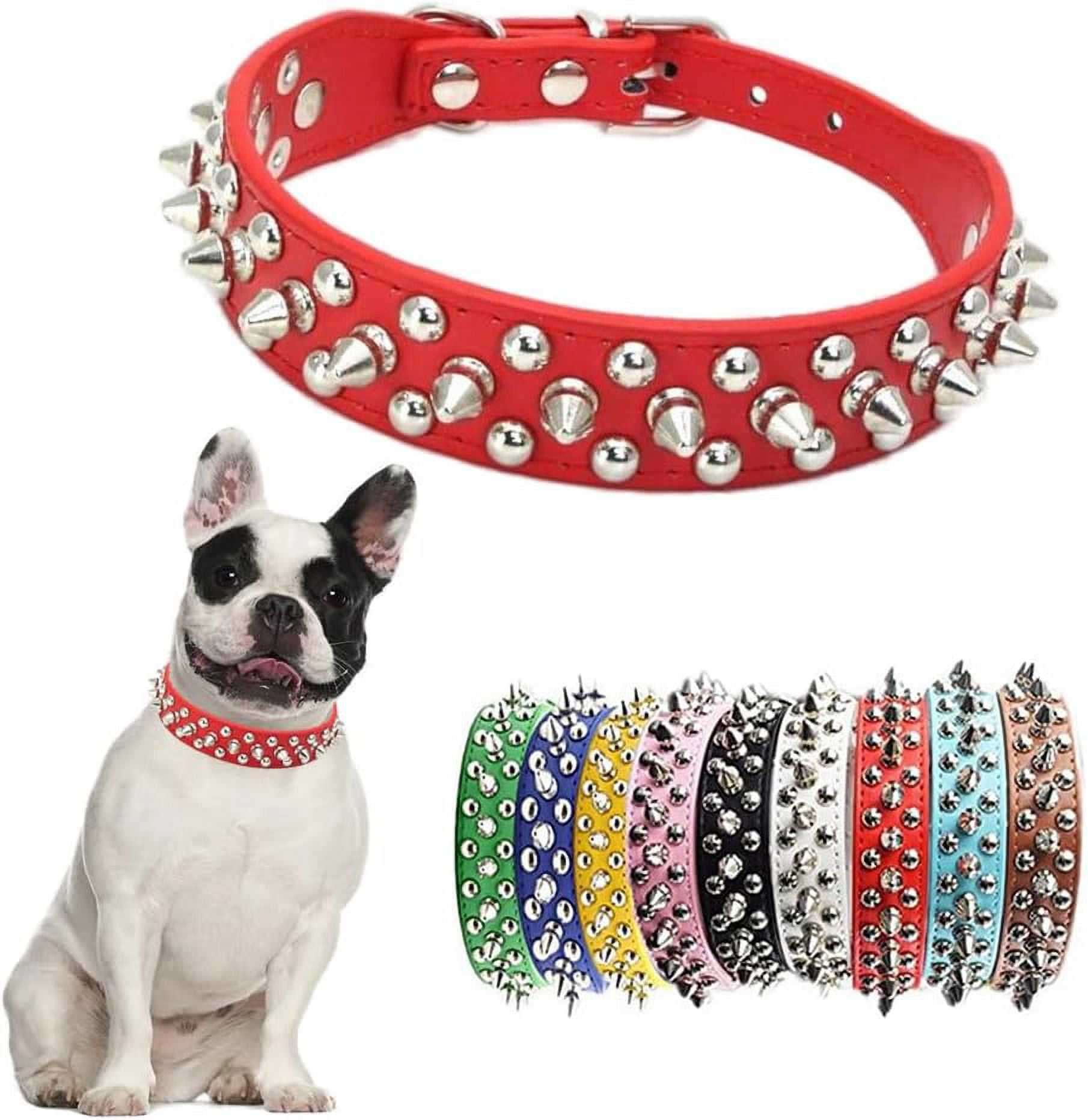 1Pack Spiked Dog Collar,Mushroom Rivet Spike Puppy Collars Girls Boys ...