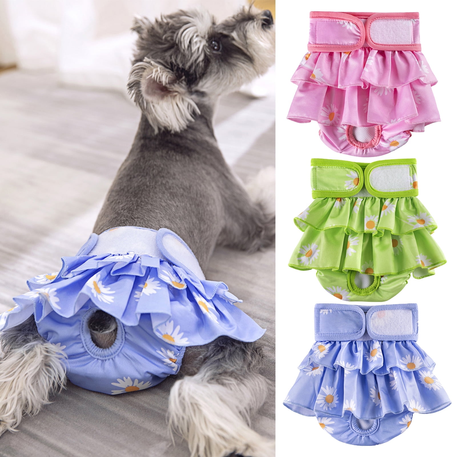 1Pack Washable Female Dog Diapers, Reusable Pet Diapers and Puppies ...