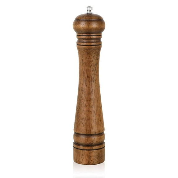 1Pack Wood Pepper Grinder, 10 Inch Salt Mill Pepper Shaker, Pepper Mill ...