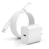 1 Pack 20W USB-C Fast Charger with 10FT Type-C Cable for iPhone 15/15 ...