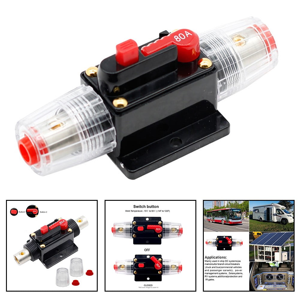 1Packs Auto Inline Fuse Breaker with Wire Lugs and Heat Shrink Tube 12V ...