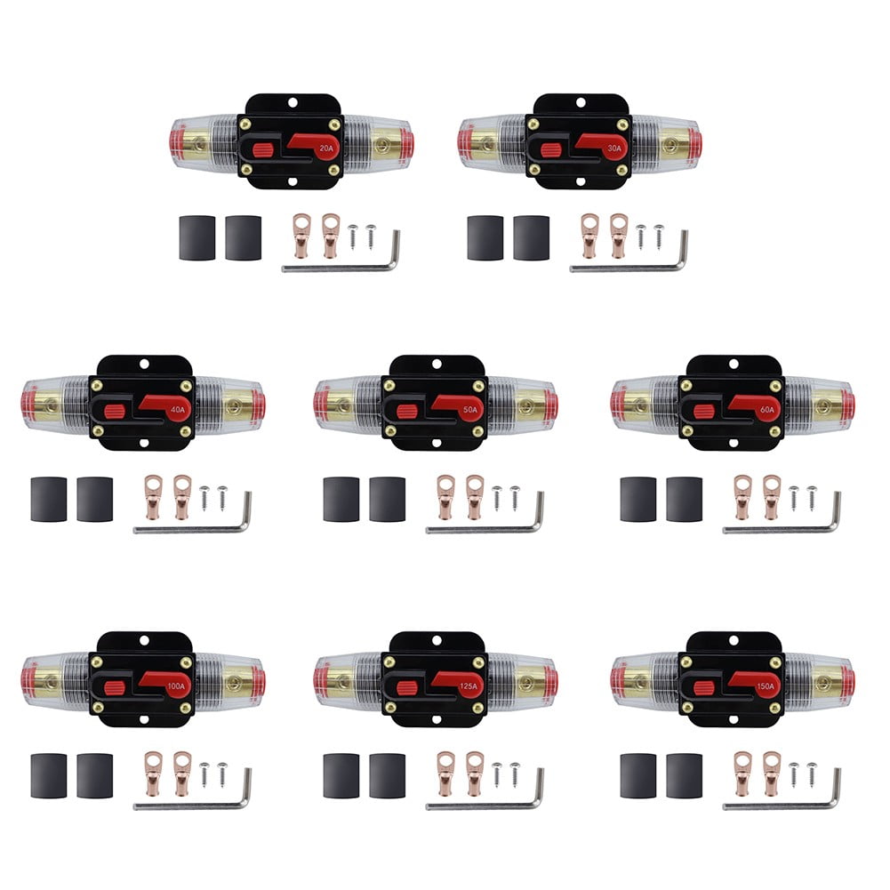 1Packs Auto Inline Fuse Breaker with Wire Lugs and Heat Shrink Tube 12V ...