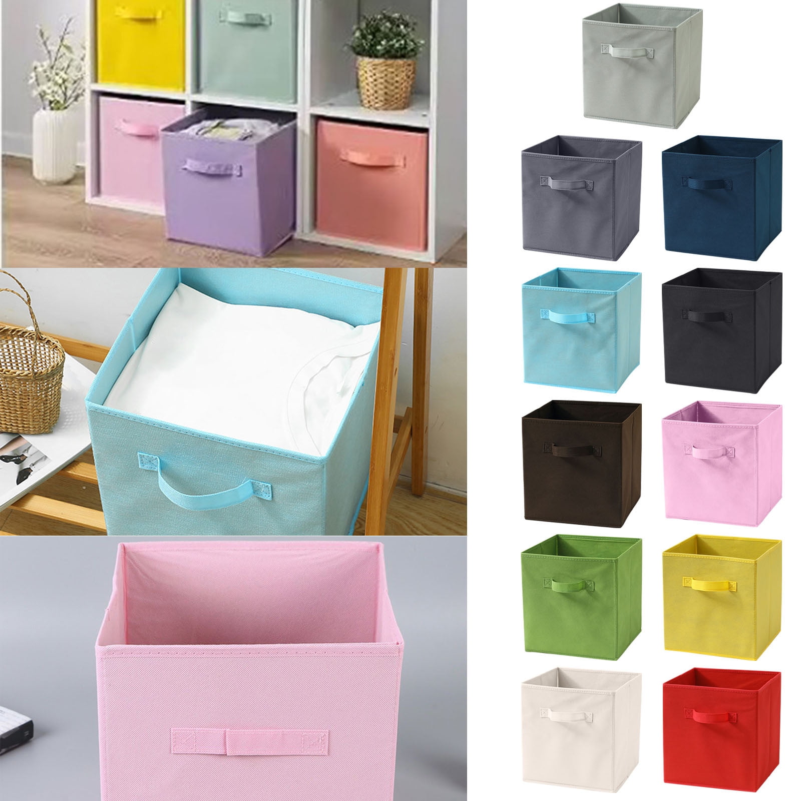 1Packs Storage Cube Bins | Large Cube Organizer Bins | 10x10 Fabric ...