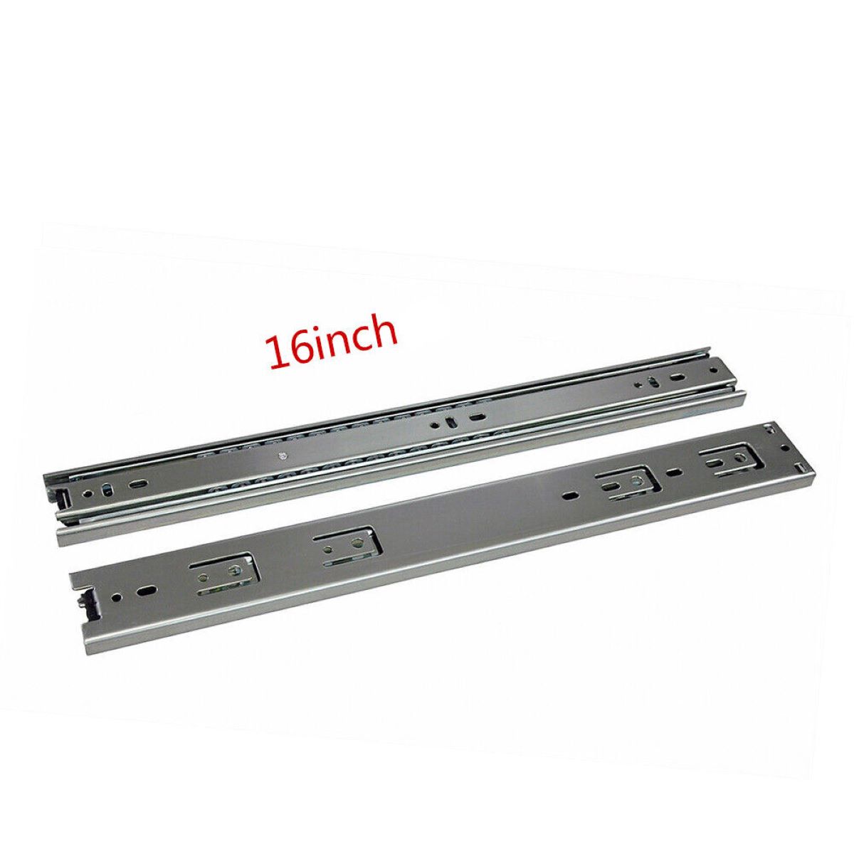 1Pair 16" Telescopic Ball Bearing Drawer Slides Full Extension Side ...