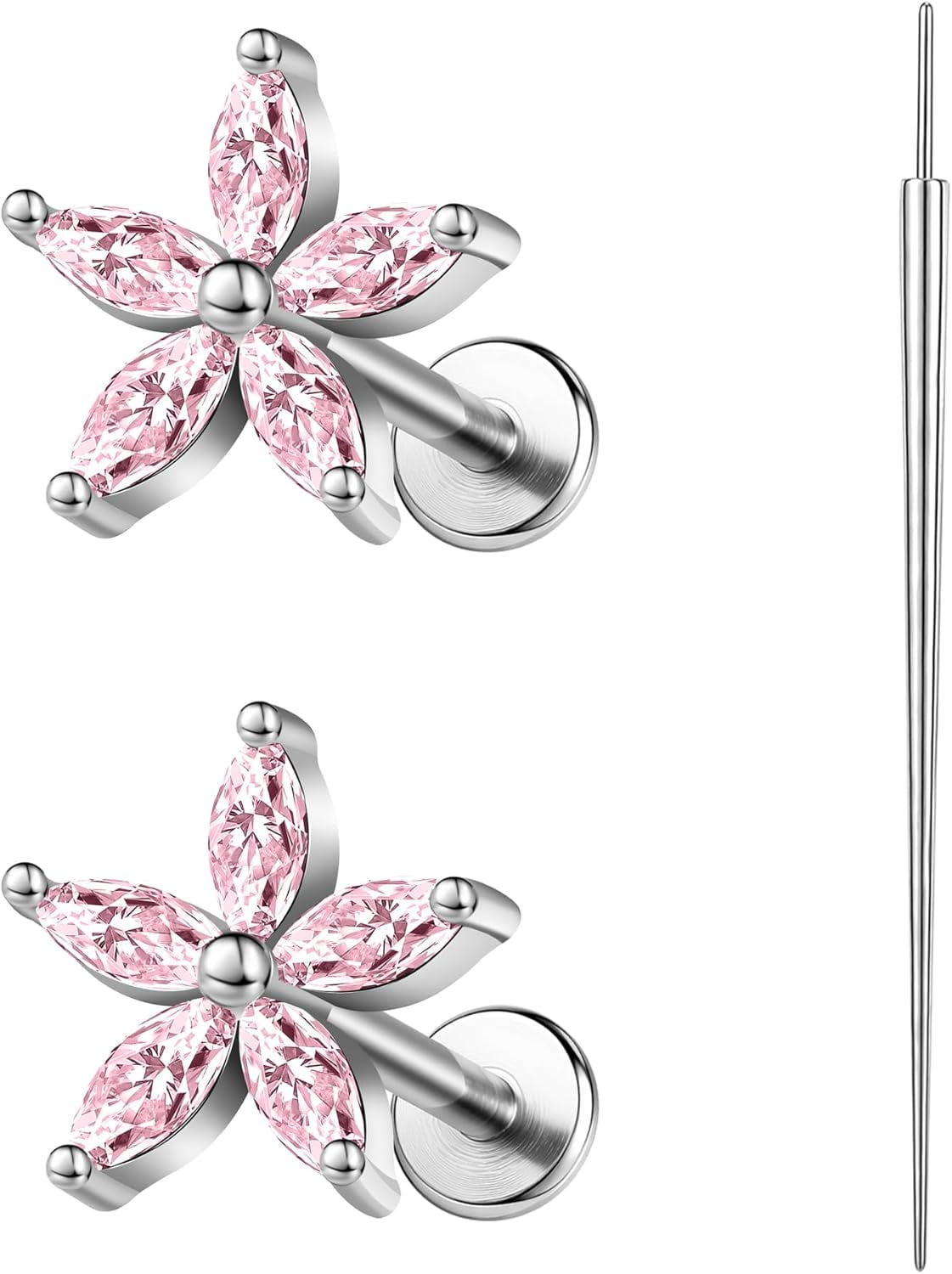 1Pair 16G Ear Jewelry Collection Threadless Helix Tragus Conch Piercing ...