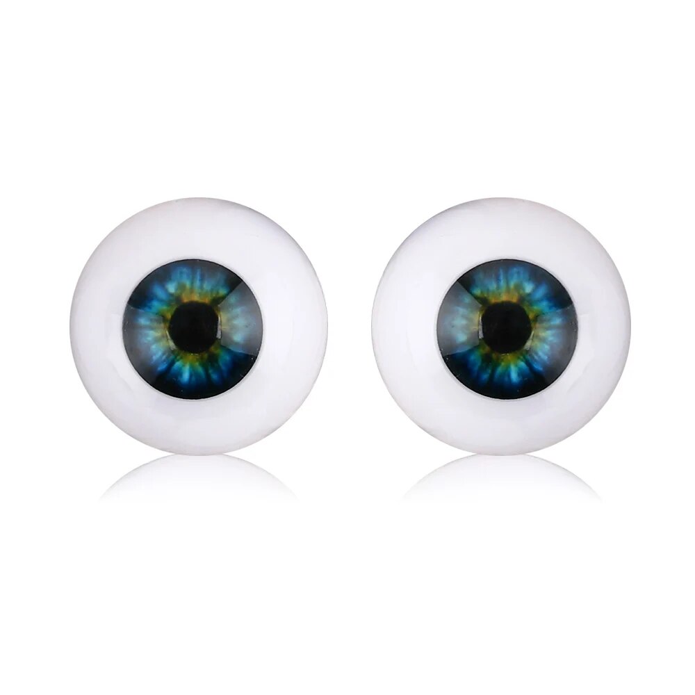 1Pair 20/22/24mm Reborn Doll Baby Realistic Half Round Hollow Back Fake ...