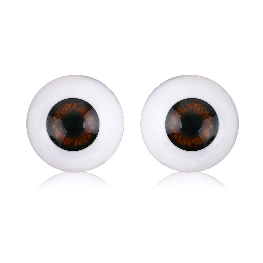 1Pair 20/22/24mm Reborn Doll Baby Realistic Half Round Hollow Back Fake ...