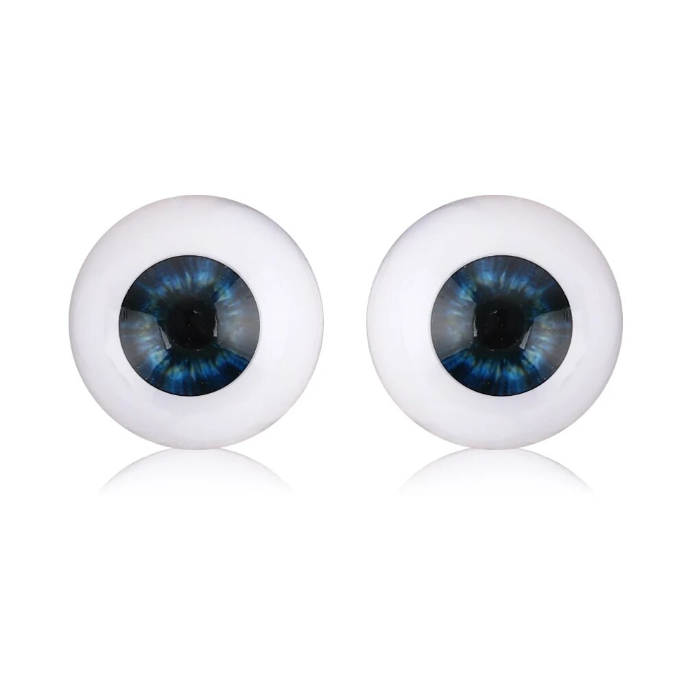 1Pair 20/22/24mm Reborn Doll Baby Realistic Half Round Hollow Back Fake ...