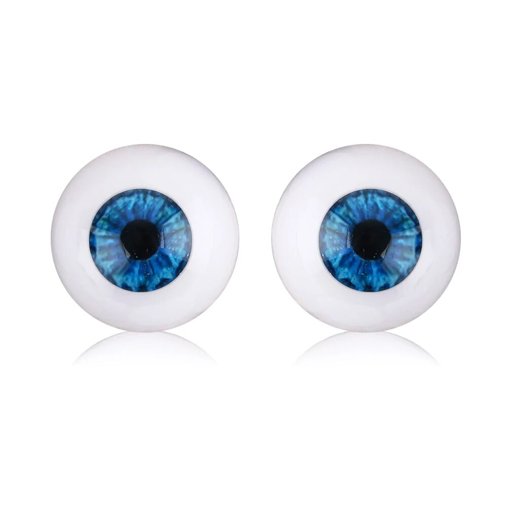 1Pair 20/22/24mm Reborn Doll Baby Realistic Half Round Hollow Back Fake ...