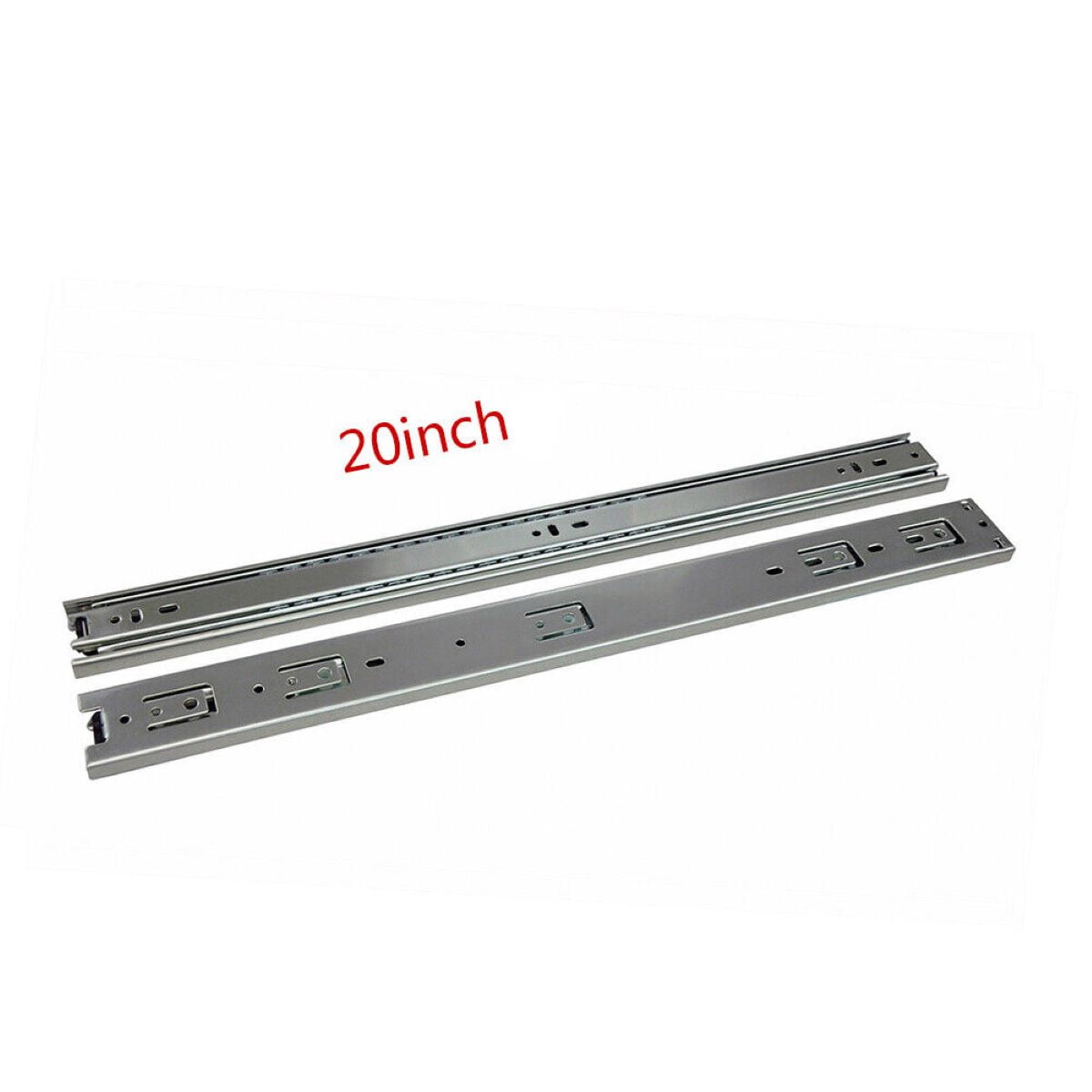 1Pair 20" Telescopic Ball Bearing Drawer Slides Full Extension Side ...