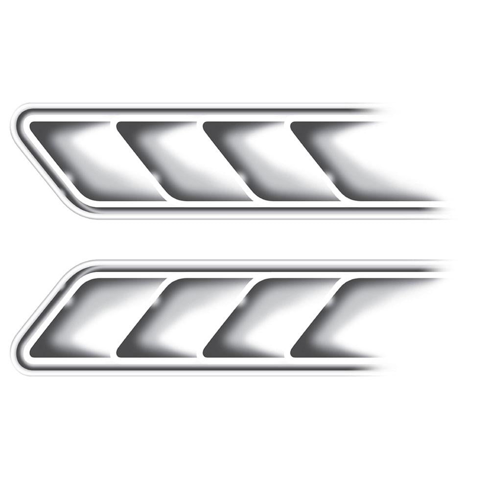 1Pair 3D Fake Vents Decor Car Hood Simulation Outlet Decal Stickers ...
