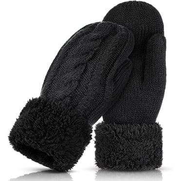 Homore Women's Winter Thick Knitted Mittens, Warm Lined Cozy Gloves for ...
