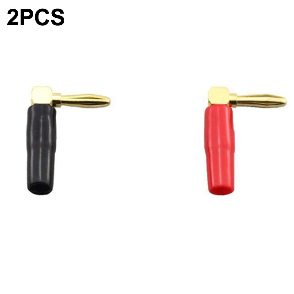 1Pair 90 Degree Right Angle 4mm Banana Plug Connector Audio Speaker ...
