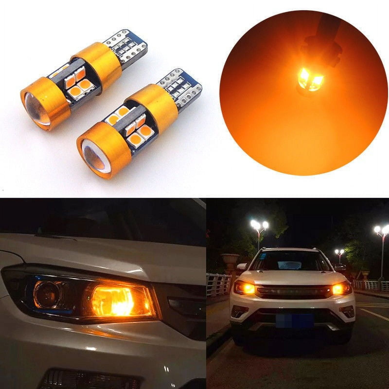 1Pair Amber Car Position Parking City Lights T10 168 194 2825 W5W 19Smd ...