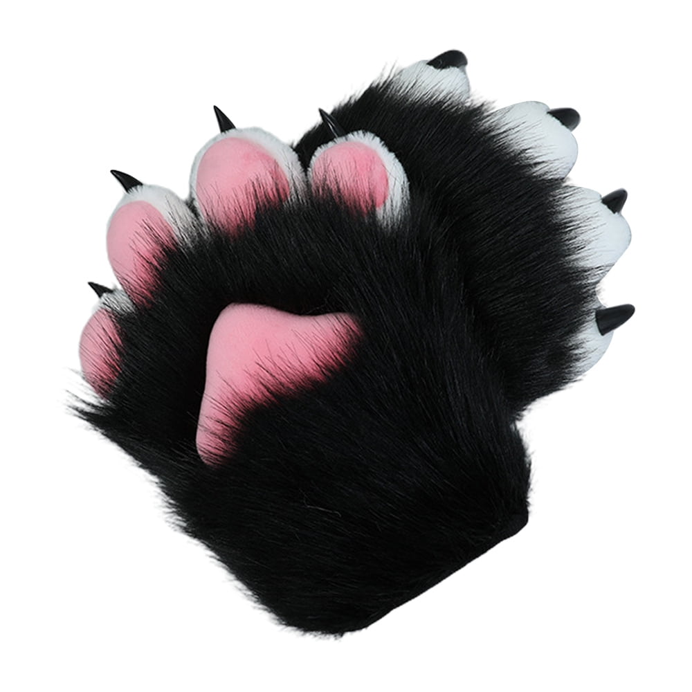 1Pair Animal Claw Glove Paw Mitts Winter Furry Hand Paw Mitt Werewolf ...