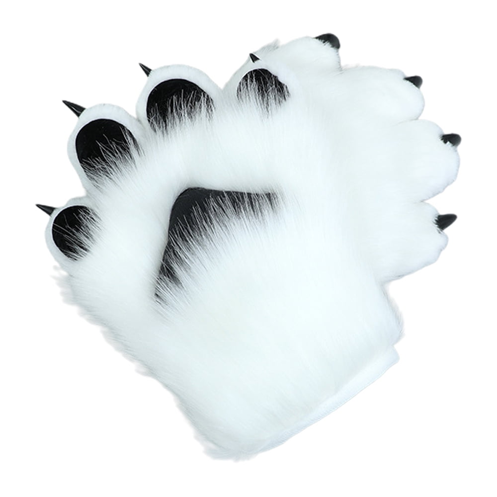 1Pair Animal Claw Glove Paw Mitts Winter Furry Hand Paw Mitt Werewolf ...