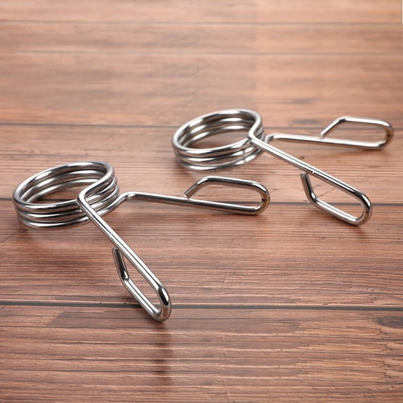 1Pair Barbell Clamp Spring Clips Gym Weight Dumbbell Lock Standard ...