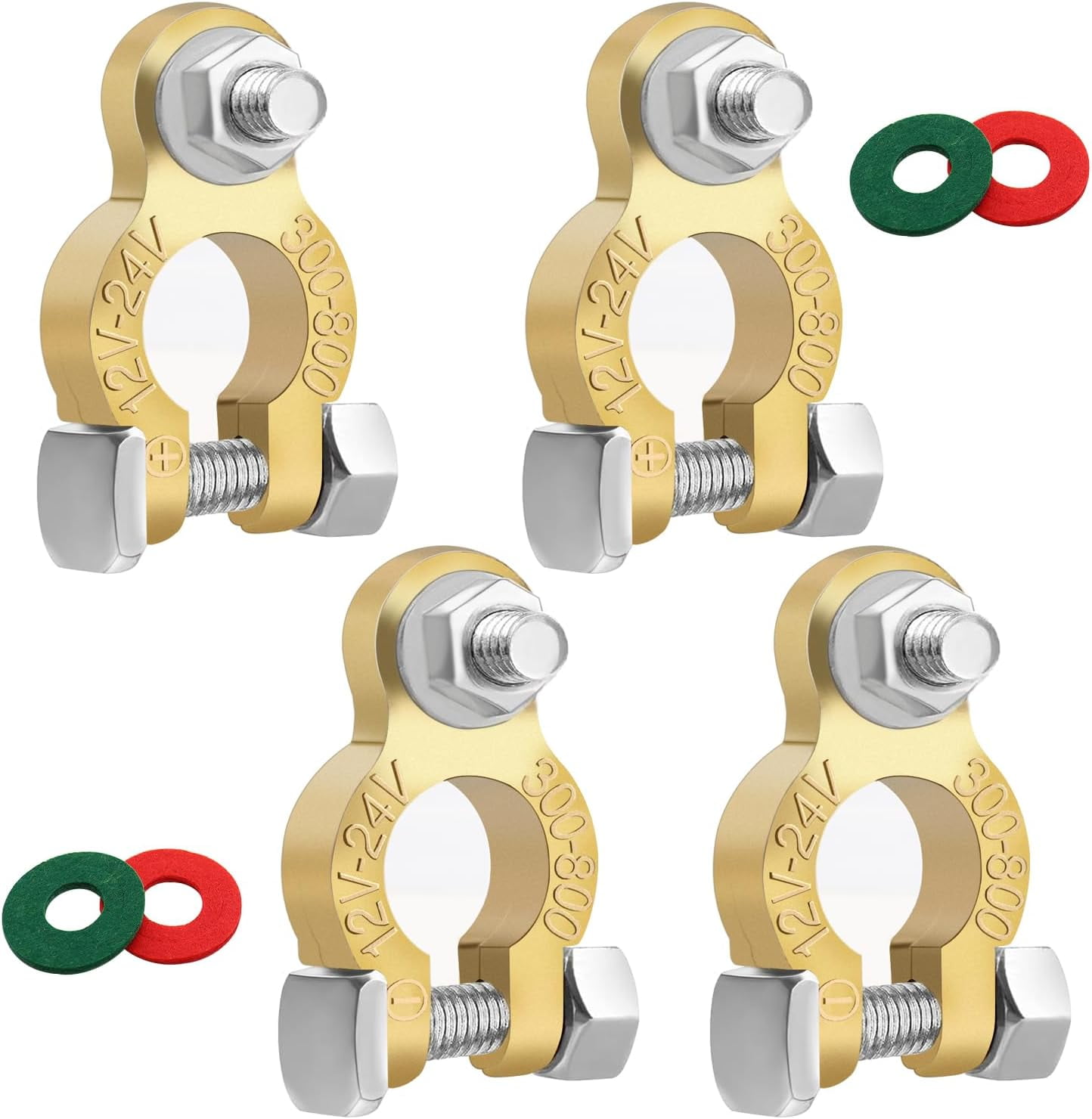 1Pair Battery Terminal Set with Anti-Corrosion Washers, Positive ...