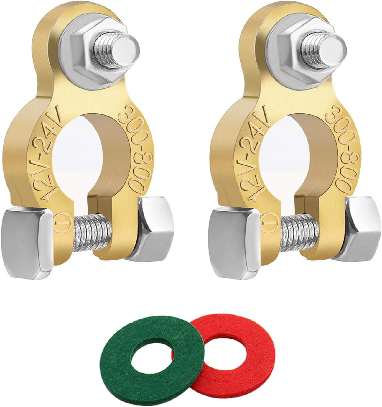 1Pair Battery Terminal Set with Anti-Corrosion Washers, Positive ...