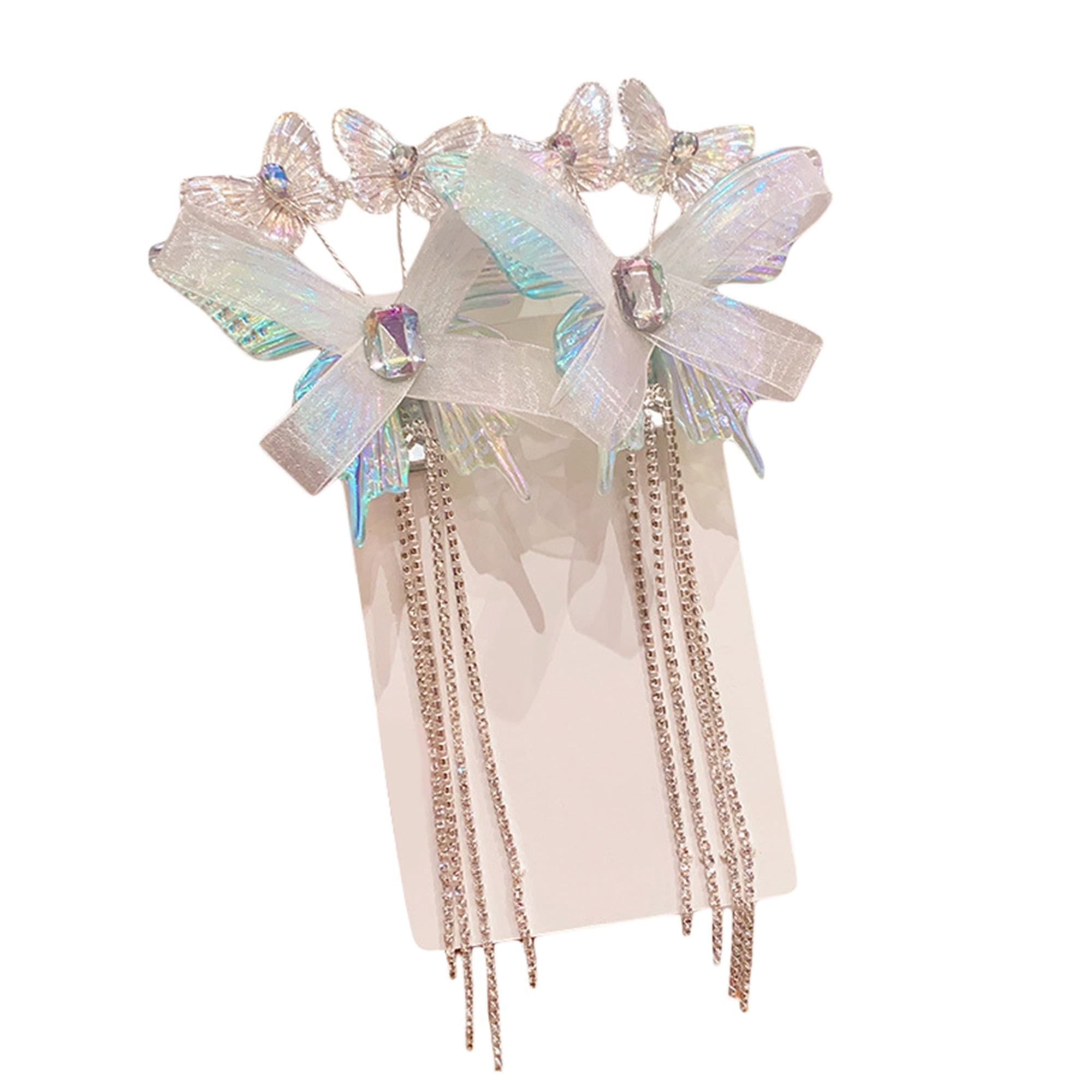 1Pair Butterfly Hair Tassel Clips Cute Alligator Barrettes Valentines ...