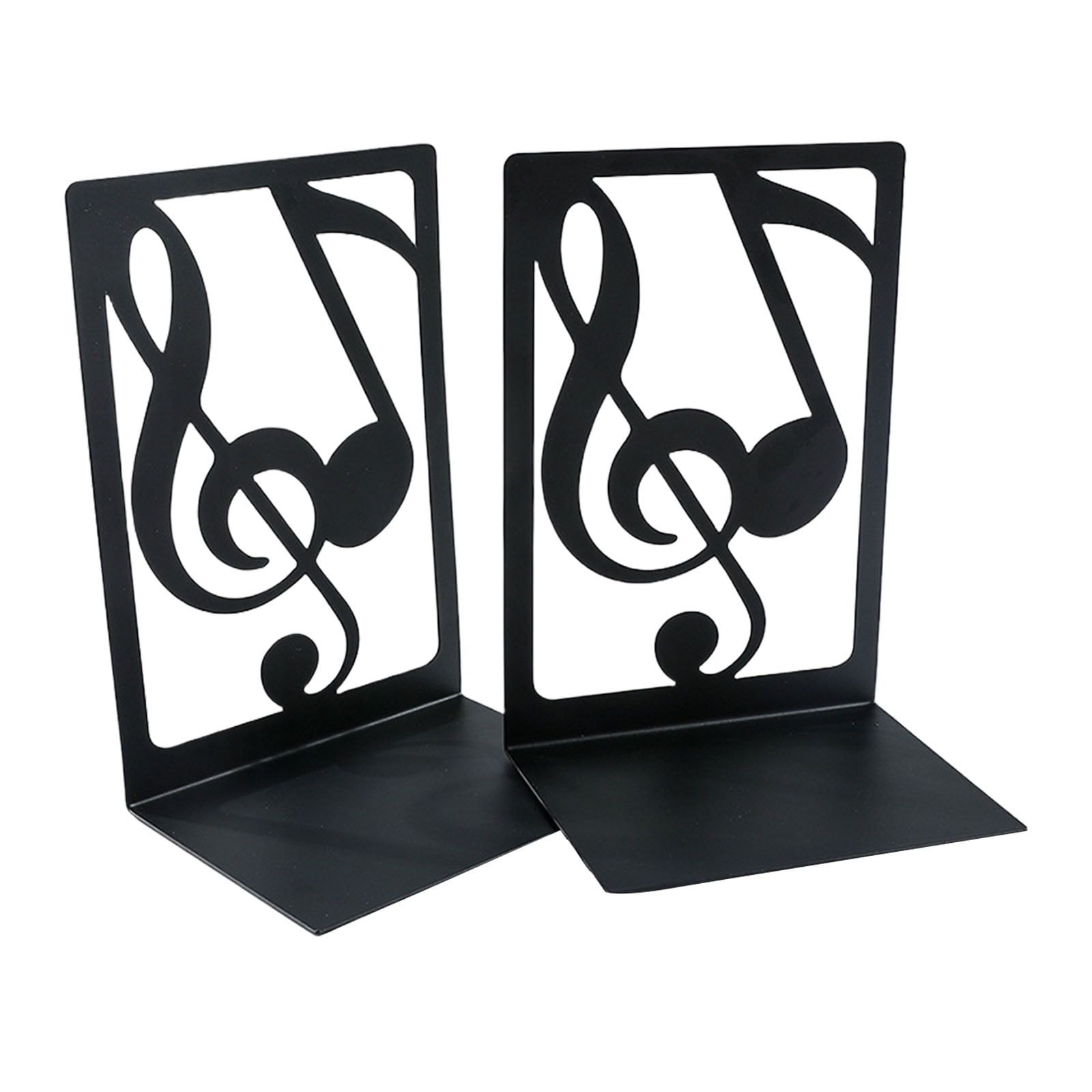 1Pair Decorative Metal Book End For Shelves Musical Note Bookend Slip ...