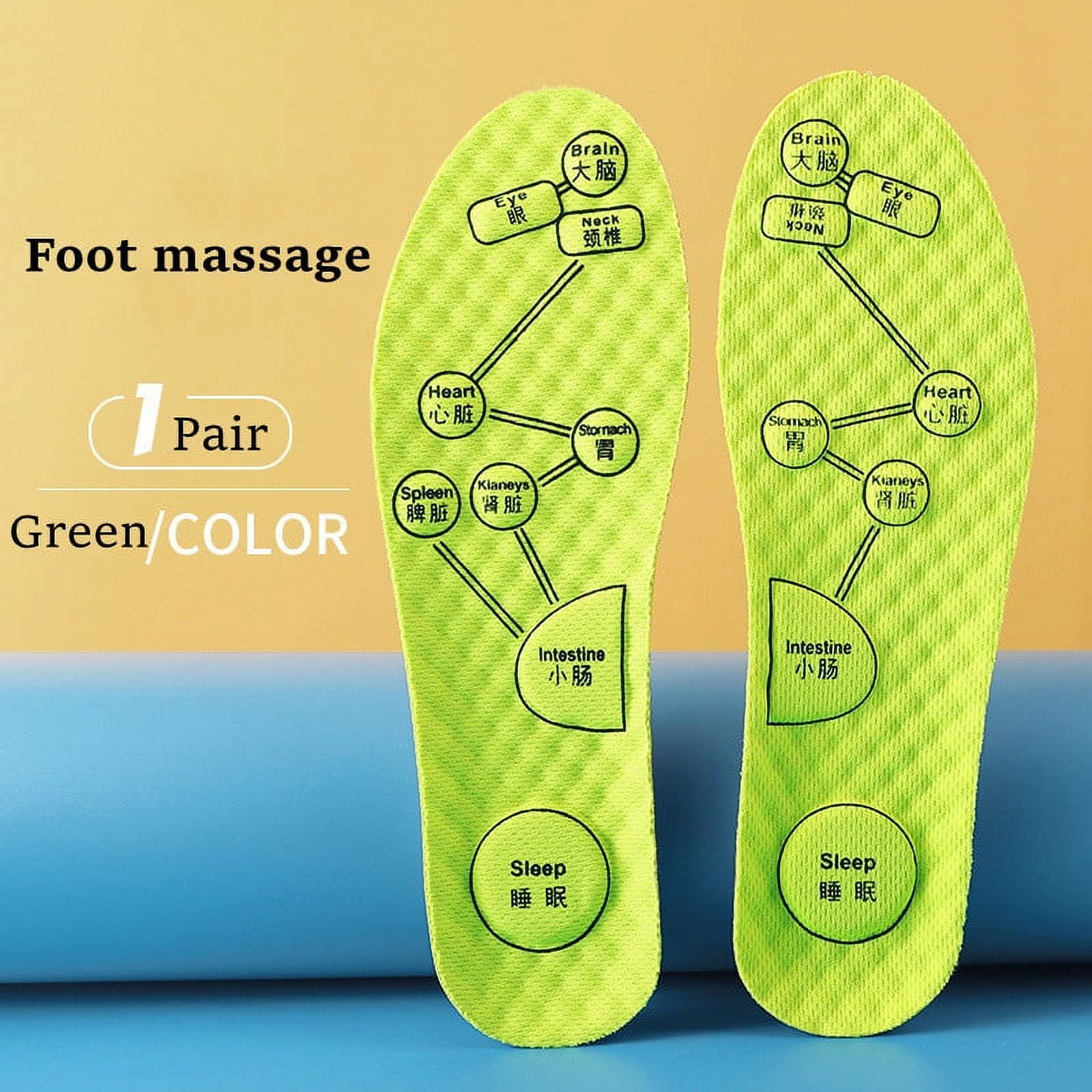 1Pair Foot Massage Insoles Plantar Fasciitis Running Sports Shoes ...