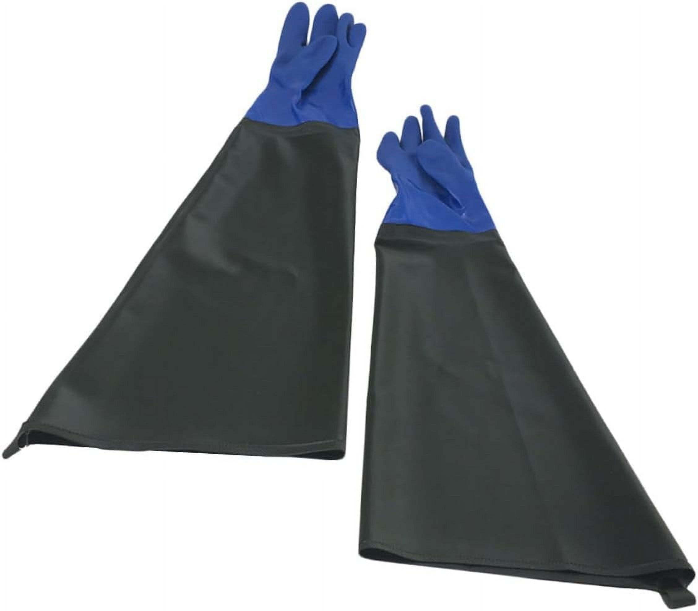 1Pair Heavy Duty Oil Resistance Rubber Gloves Industrial Protective ...