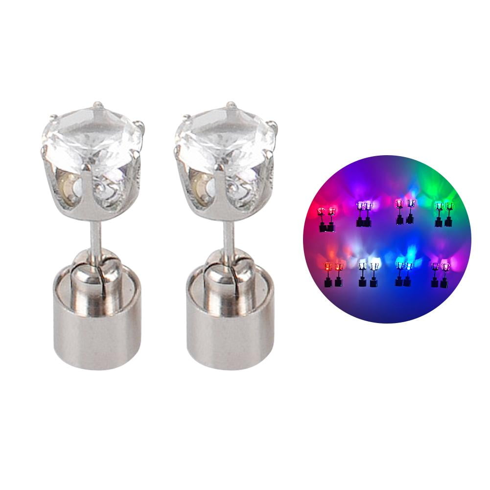 1Pair LED Light-emitting Earrings Flashing Glowing Light Up Earrings ...