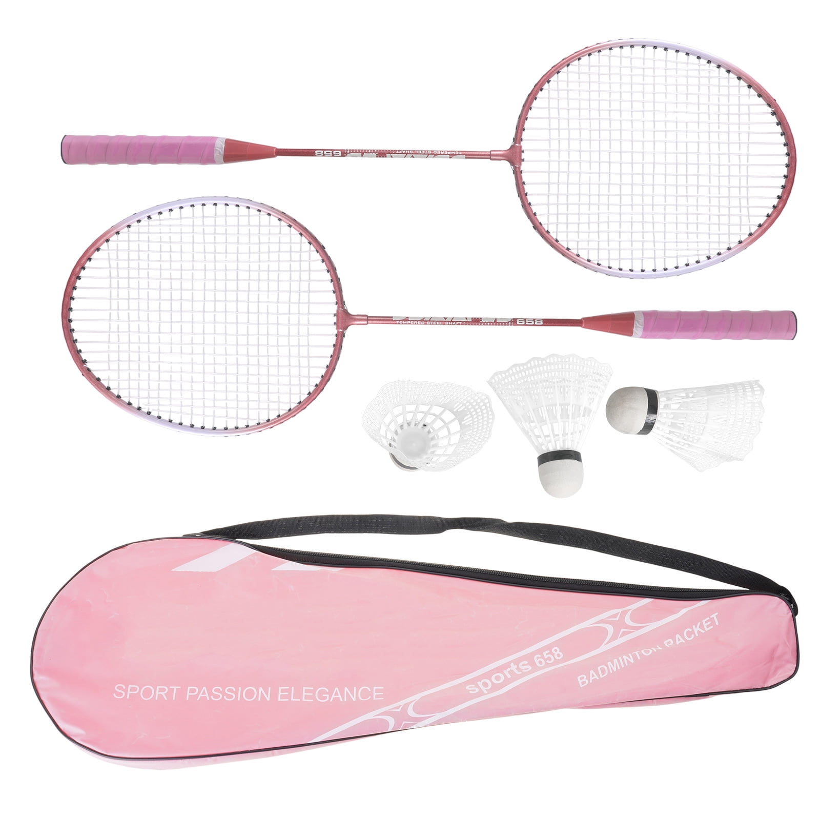 1Pair Light Weight Badminton Racket Set Professional Double Badminton ...