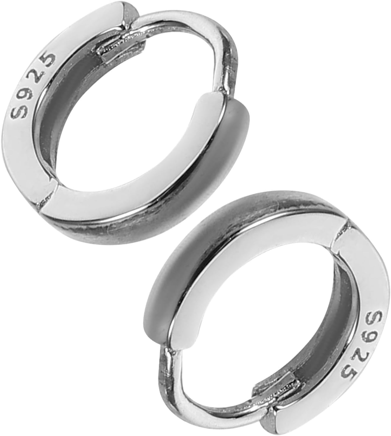 1Pair Lightweight Silver Loop Earrings for Women Mini Hoop Ear Studs ...