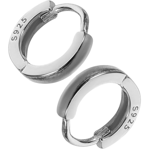 1Pair Lightweight Silver Loop Earrings for Women Mini Hoop Ear Studs ...