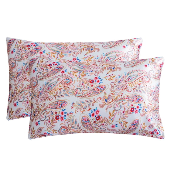 1Pair Printeds Satins Pillow Case Soft and Silk Like Texture Envelope ...